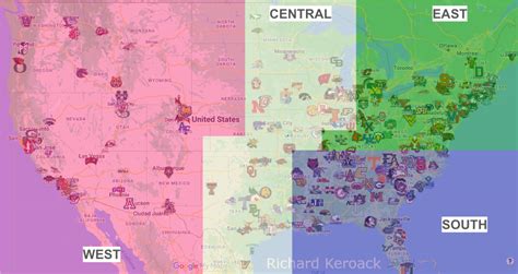 College Football Conference Map 2014