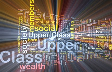Upper Class Background Wordcloud Concept Illustration Glowing Stock