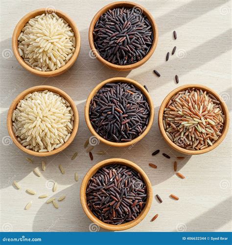 Rice Varieties Realistic Collection Cartoon Vector