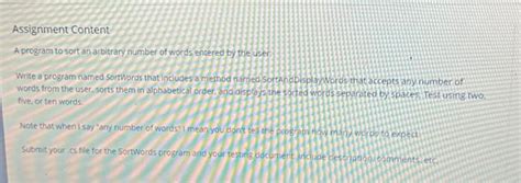 Solved Assignment Content A Program To Sort An Arbitrary