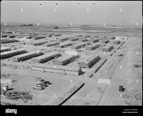 The Image Shows A Panoramic View Of The Minidoka War Relocation
