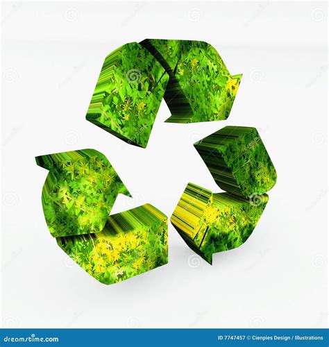 Reciclaje De Las Flechas 3d Stock De Ilustración Ilustración De Hierba Cubo 7747457