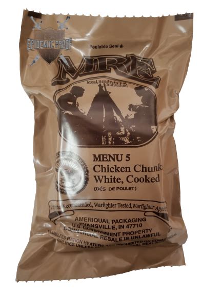 Buy Mre [meal Ready To Eat] 5 Chicken Chunks Survival Supplies