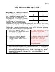 Analyzing Sex Differences In Spatial Skills SPSS Study Of Males Course Hero