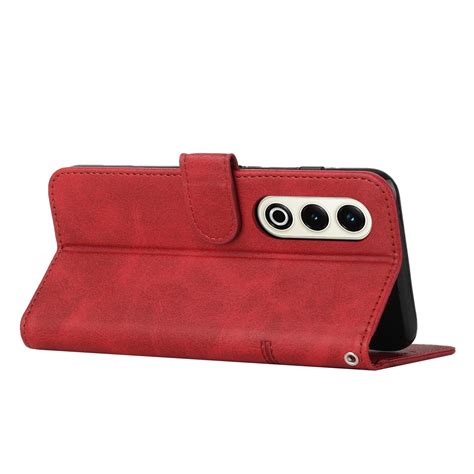 For Itel S25 Stitching Calf Texture Buckle Leather Phone Case Red