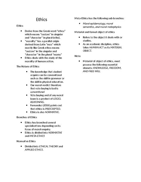 Ethics Ethos Ethics Ethics Derive From The Greek Word “ethos” Which Means “custom” In