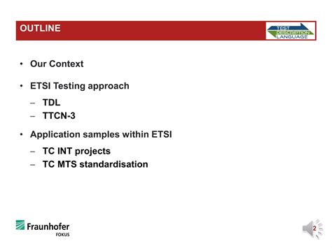 Using Tdl For Standardised Test Purpose Definitions Ppt