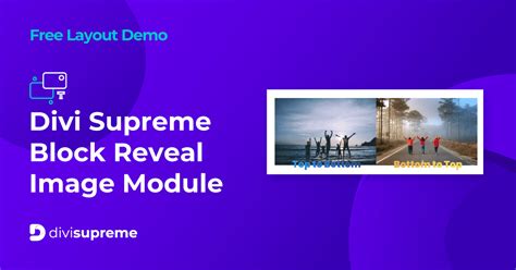 Free Layout Demo Divi Supreme Block Reveal Image Module Divi Supreme