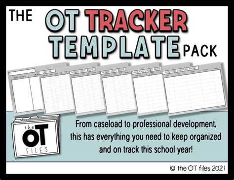 Occupational Therapy Tracker Template Pack Printable By The Ot Files
