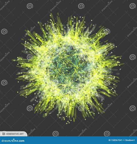 Sphere With Connected Lines And Dots Glowing Grid Connection Structure Stock Illustration