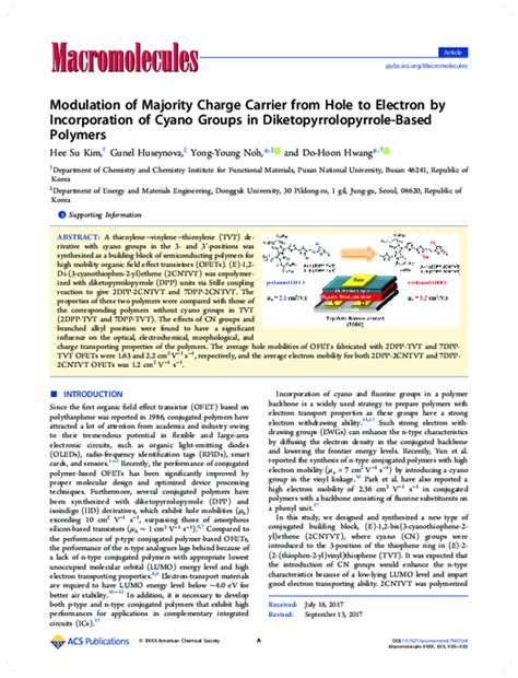 Pdf Modulation Of Majority Charge Carrier From Hole To Electron By