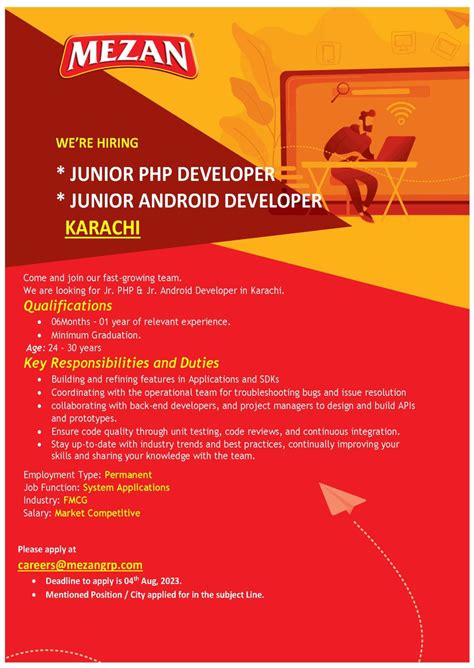 Mezan Group On Linkedin Urgentopening Phplaraveldeveloper Androiddeveloper Karachijobs