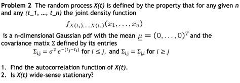 solved problem 2 the random process x t is defined by the