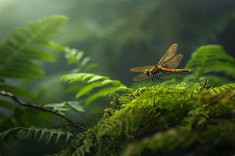 Belas Libélulas Fotorrealistas Na Natureza Foto Grátis