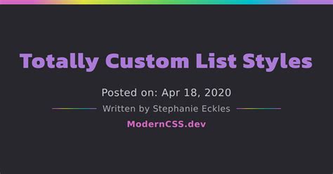 Totally Custom List Styles Modern Css Solutions