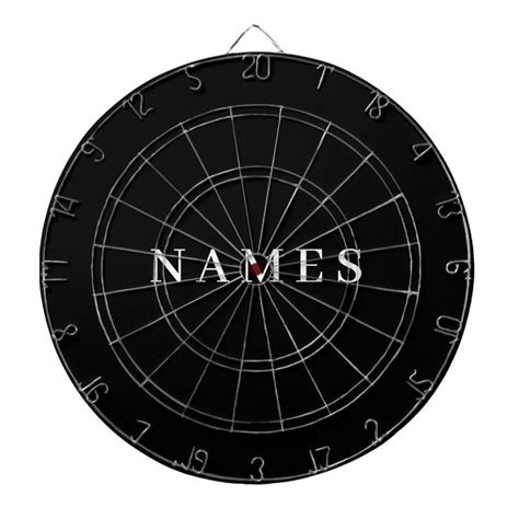Simple Black Custom Add Your Name Elegant Dart Board Zazzle Dart Board Custom Top Ts