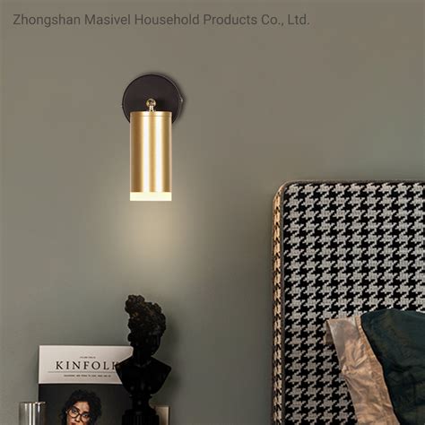 Masivel Modern Simple Hotel Gold Wall Light Nordic Style Led Gu10