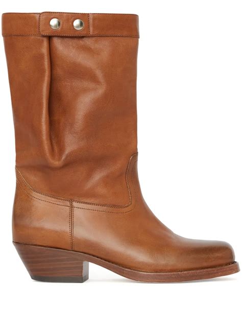 Isabel Marant Ademe Havana Leather Biker Boot In Brown Modesens
