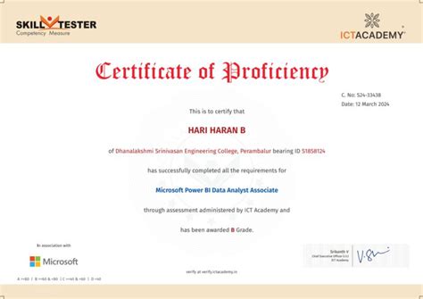 I Received My Microsoft Power Bi Certificate From Ict Academy In This