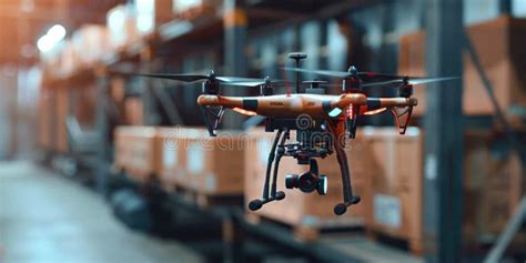 Industrial Drone Flight Stock Image Image Of Warehouse 366116397