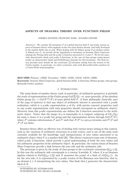 pdf aspects of iwasawa theory over function fields