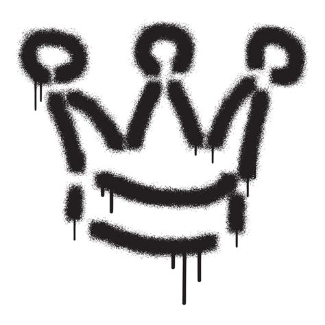Graffiti Spray Crown Icon With Black Spray Paint Vector Illustration