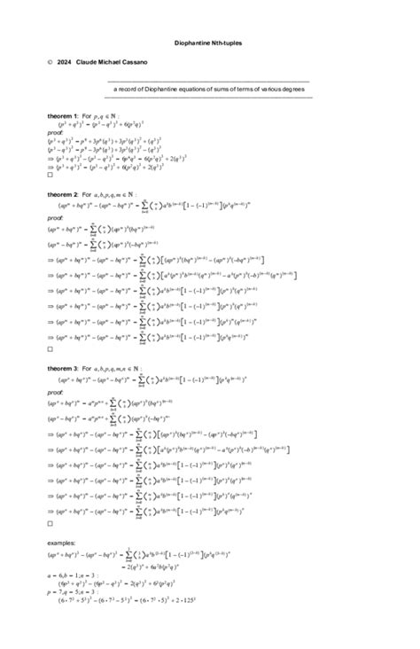 Pdf Diophantine Nth Tuples