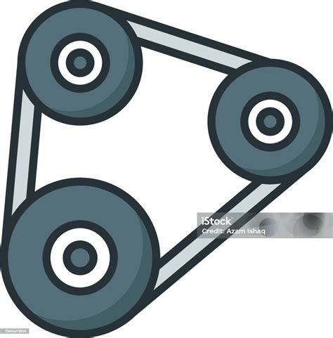 풀리 컨셉 벡터 컬러 아이콘 디자인 자동차 서비스 및 자동차 수리점 기호 로리 예비 부품 사인 자동차 정비사 스톡 일러스트가 있는 엔진 벨트 교통수단에 대한 스톡 벡터 아트