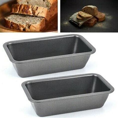 2pcs Bread Pans For Baking Nonstick Carbon Steel Loaf Pan Tray Toast Mold Cake Loaf Pastry Toast