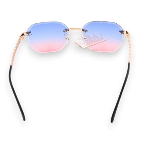 Oval Frame Glasses With Pink And Blue Tint