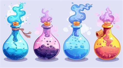 Premium Photo An Animation Of A Potion Bottle With A Puff Cloud On A