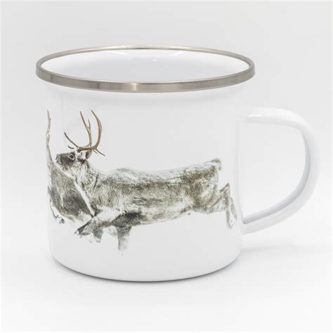 Tasse émail Caribou Jean Simon Bégin Photographe Animalier Et