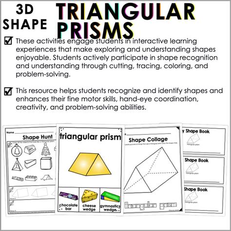 Triangular Prism 3d Shapes Worksheets Shape Recognition Activities