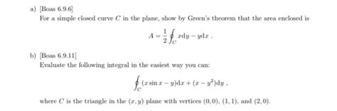 solved for a simple closed curve c in the plane show by
