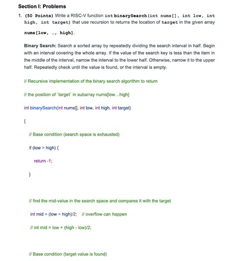 Solved Section 1 Problems 1 50 Points Write A Risc V