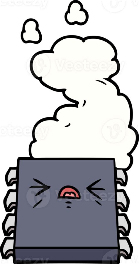 Cartoon Overheating Computer Chip 45182087 Png
