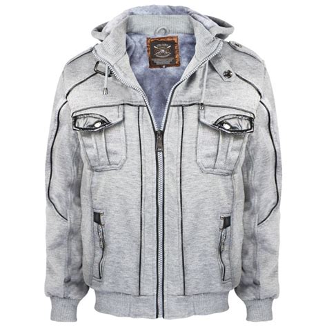 Mens Lee Hanton Fleece Lined Heavy Jacket With Removable Hood Tanga