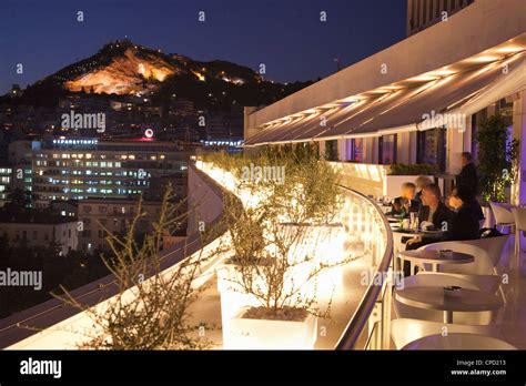 Rooftop Terrace Bar At The Athens Hilton With Lykavittos Hill