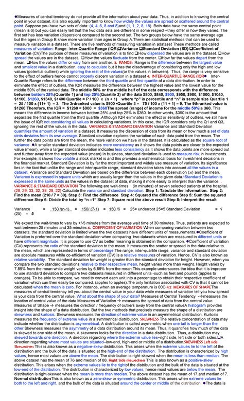 Mid Term Cheat Sheet Measures Of Central Tendency Do Not Provide All