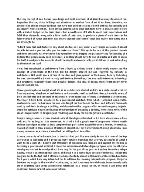 Motivation Statement Talent Scouting Ui Revised 1 Pdf Architect