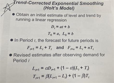 Solved Need Help With Holts Model Method By Hand Here Are