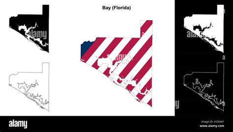 Bay County Florida Outline Map Set Stock Vector Image And Art Alamy