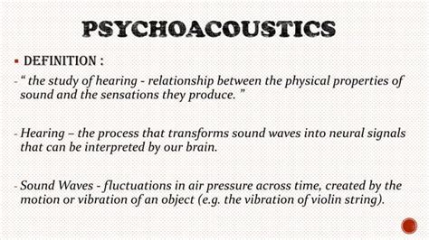 Sound Acoustics And Psychoacoustics Ppt