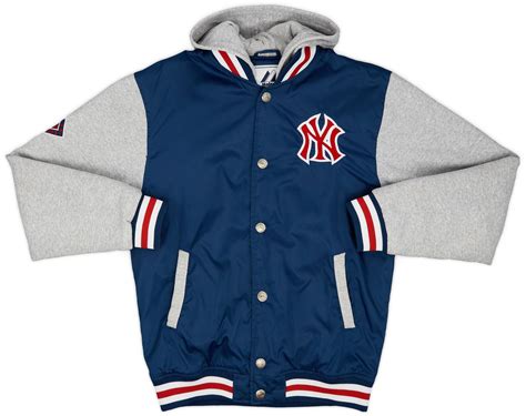 2010 New York Yankees Majestic Hooded Varsity Jacket 810 L