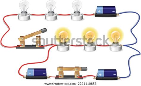 Parallel Circuit Basic Electric Circuits Experiment Stock Vector