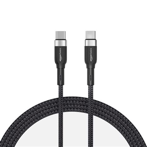 Amazon Basics Braided Usb Type C To Type C 60w Fast Charging Data Cable For Smartphone Black 1