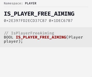 IsPlayerFreeAiming FiveM Natives Cfx Re Docs