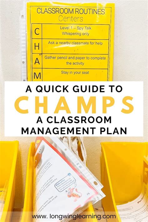 A Quick Guide To Champs A Classroom Management Strategy Longwing