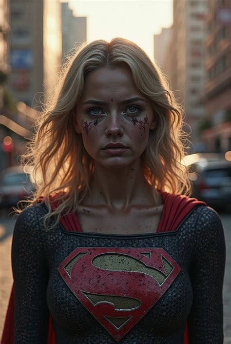 Create A Semi Realistic Image Of Supergirl In An Urban Environment