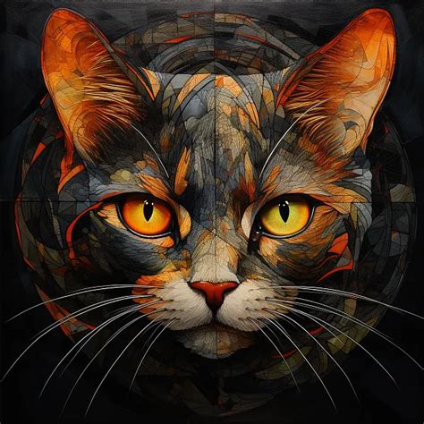 魔法猫黑色背景海报素材模板下载 图巨人